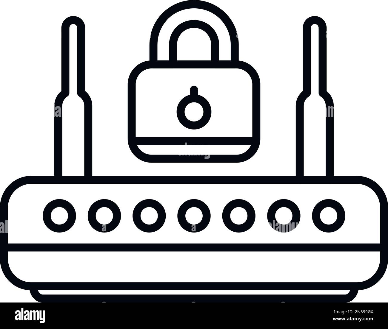 Wifi Router Password Protection Icon Outline Vector Login Mobile