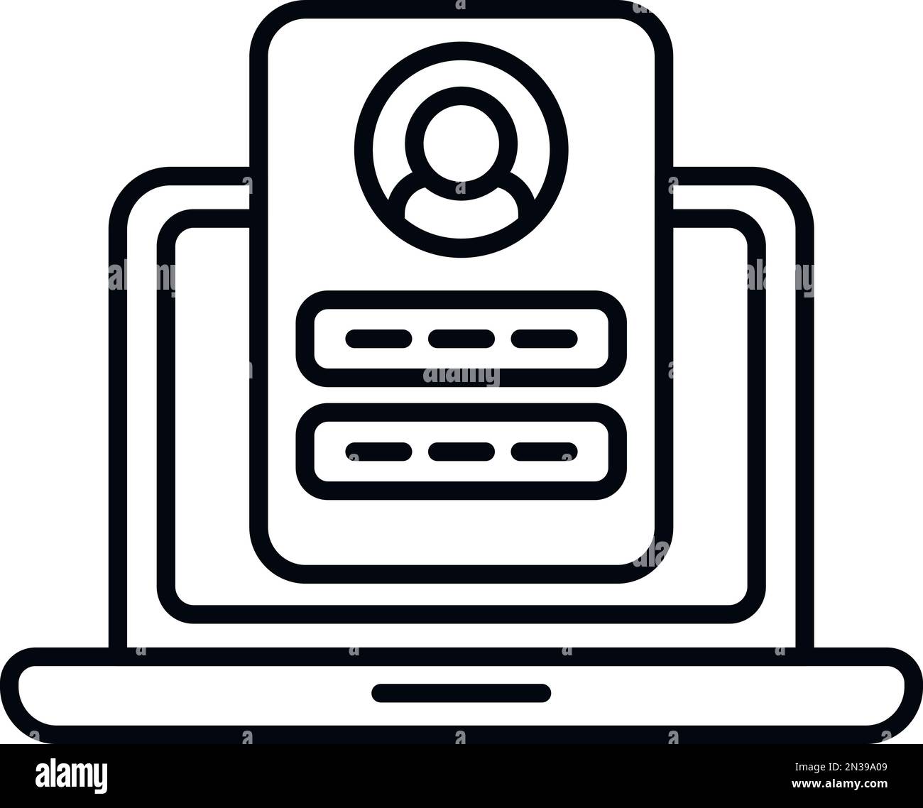 Laptop login icon outline vector. Mobile account. Screen reset Stock Vector Image & Art - Alamy