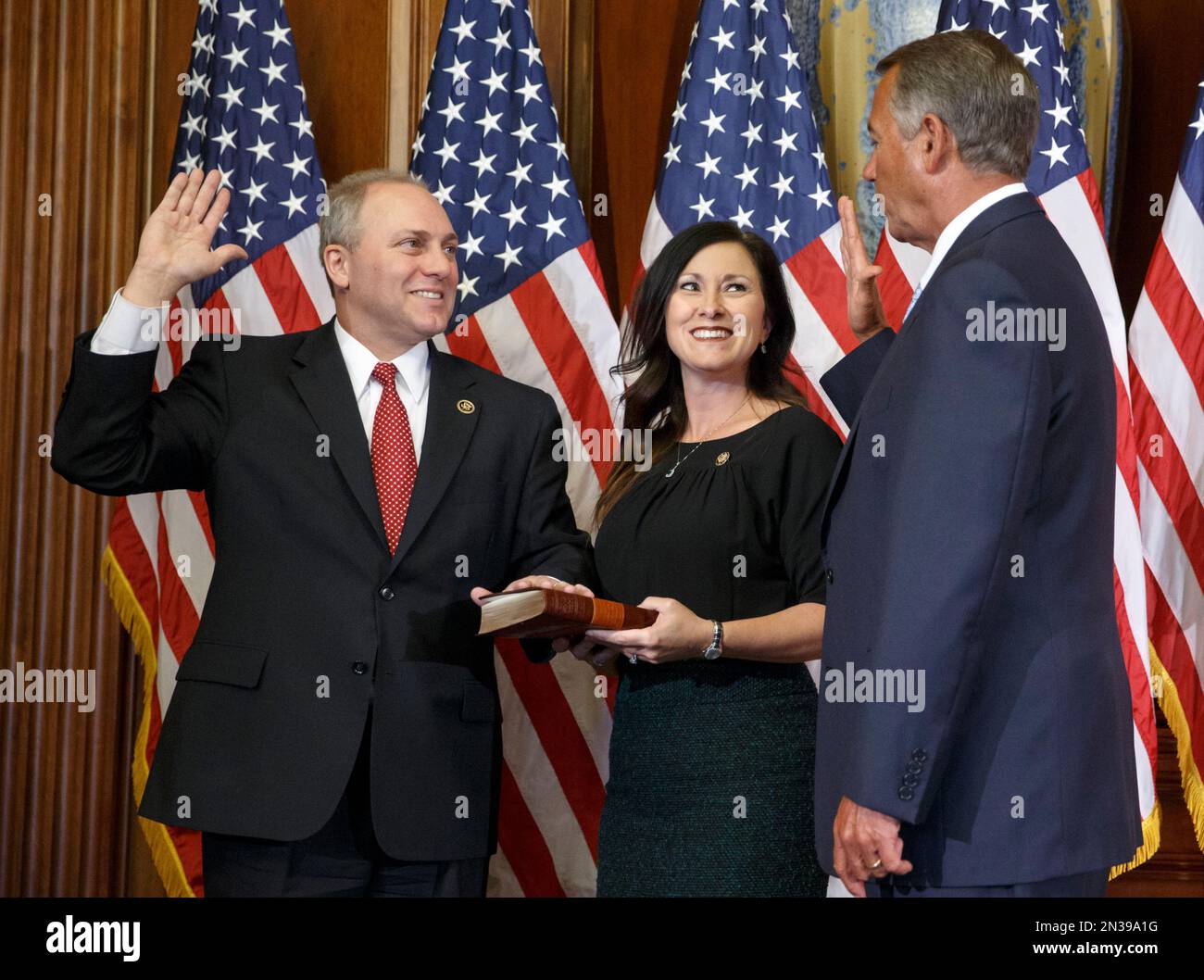House Majority Whip Rep. Steve Scalise of La., with his wife Jennifer ...
