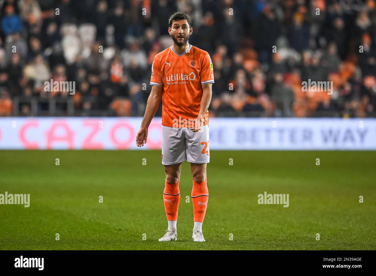 Charlie Goode #27 of Blackpool during the Sky Bet Championship match ...