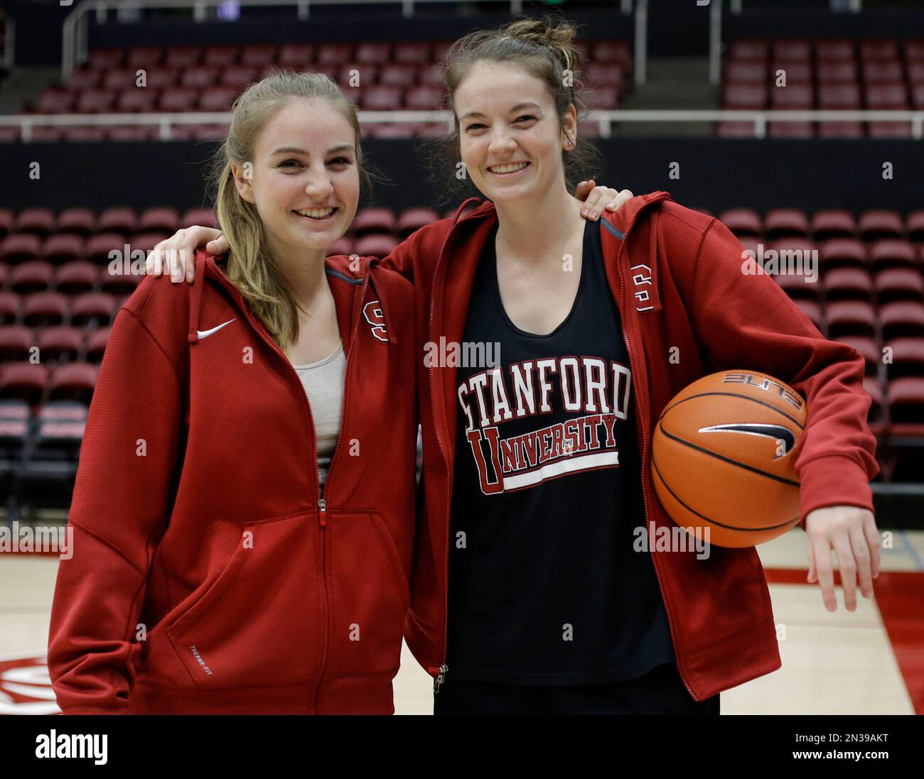 In this photo taken Dec. 14, 2014, Stanford's Bonnie, right, and Karlie ...