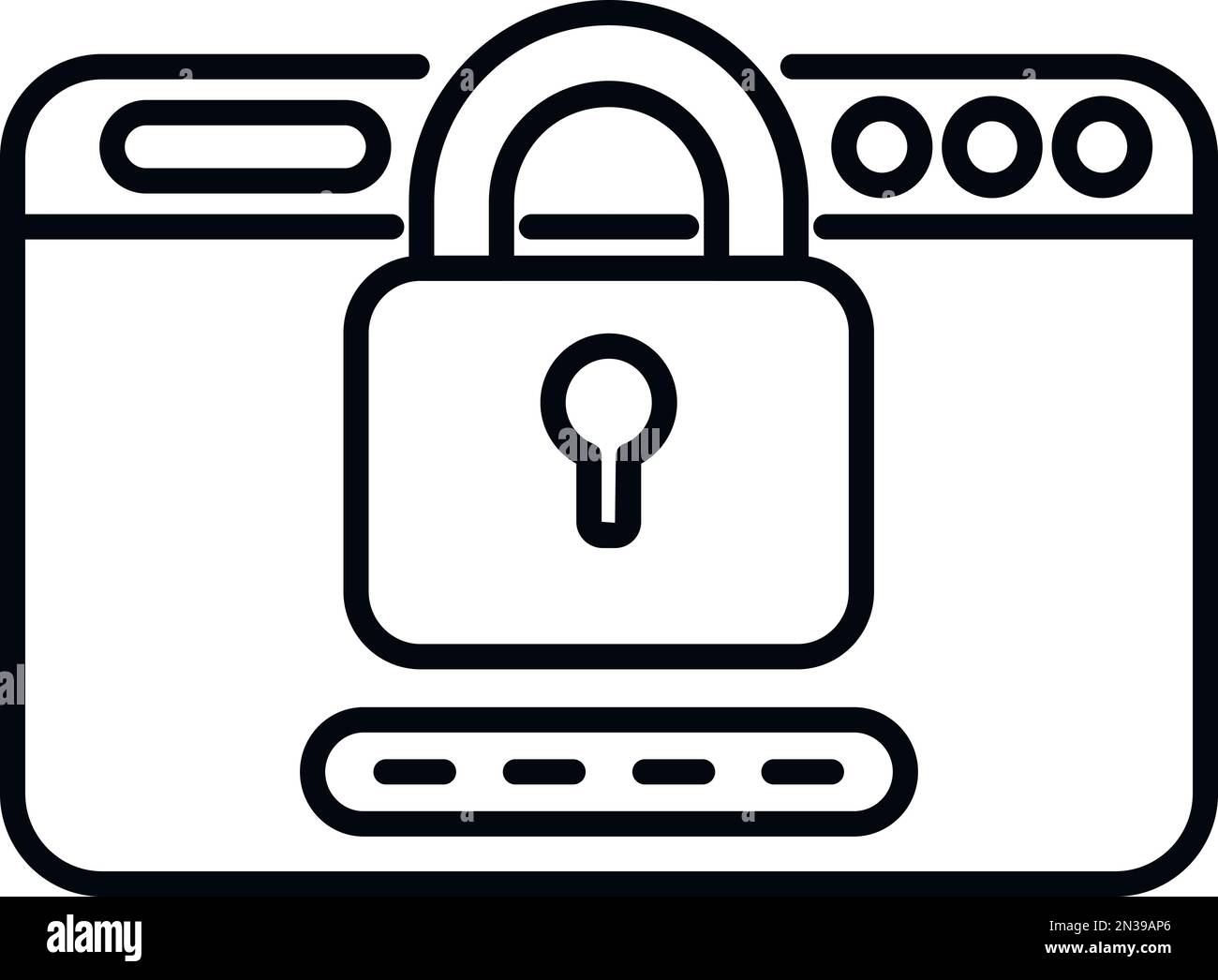 Secured web icon outline vector. Cyber forgot. App screen Stock Vector ...