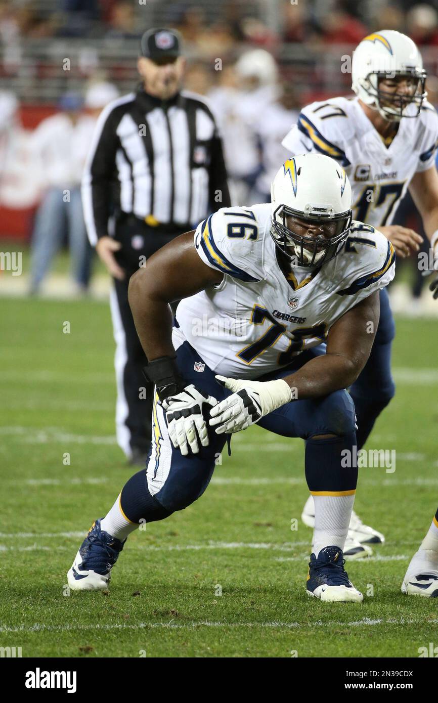 San Diego Chargers Right Guard D.J. Fluker #76 in action in the second ...