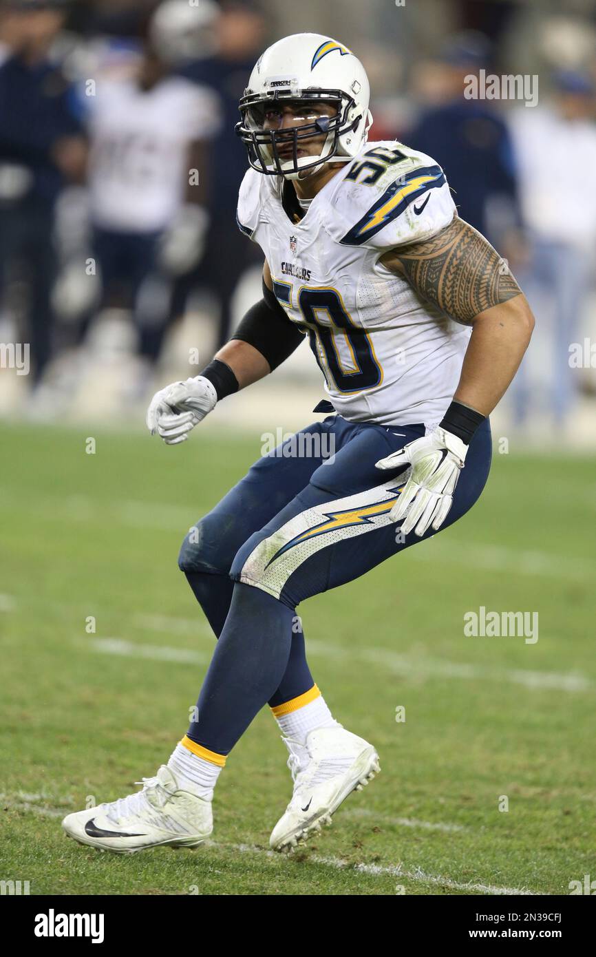 San Diego Chargers Line Backer Manti Te'o #50 in action in the fourth ...