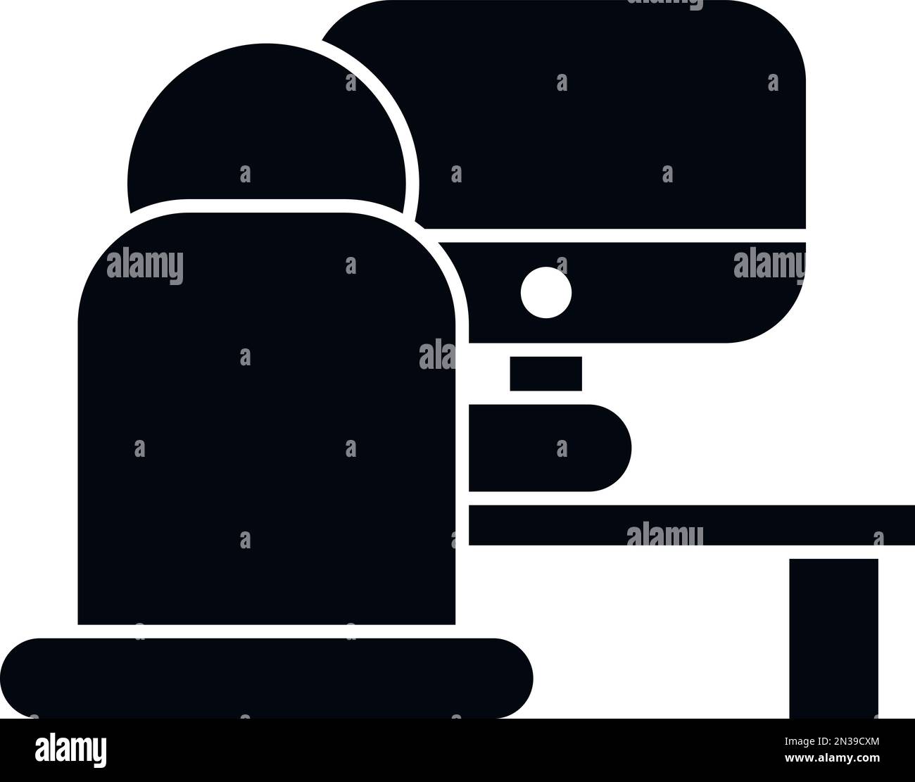 Ergonomic workplace icon simple vector. Office table. Sit posture Stock ...