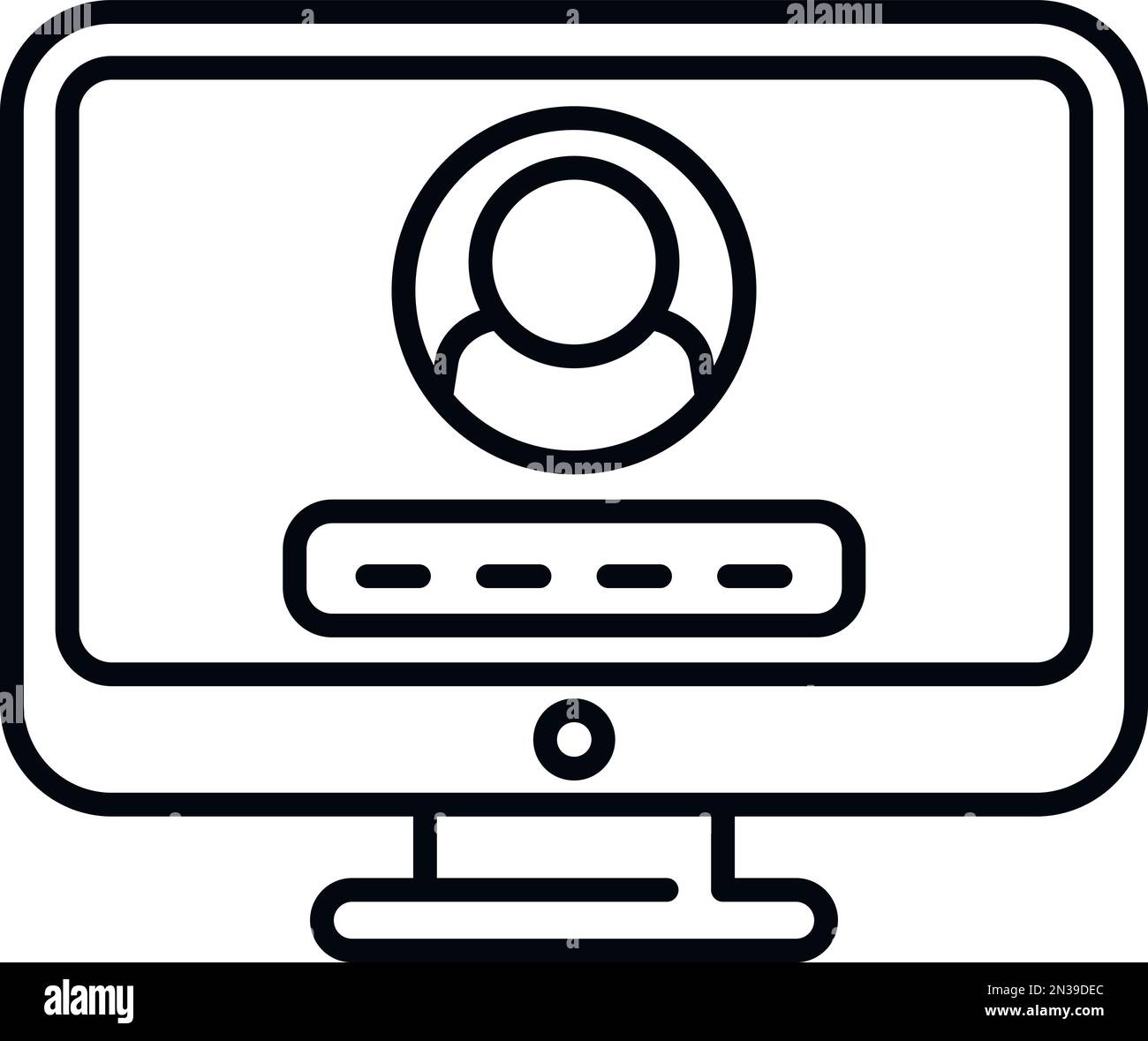 Monitor password icon outline vector. Mobile account. Render service Stock Vector Image & Art ...