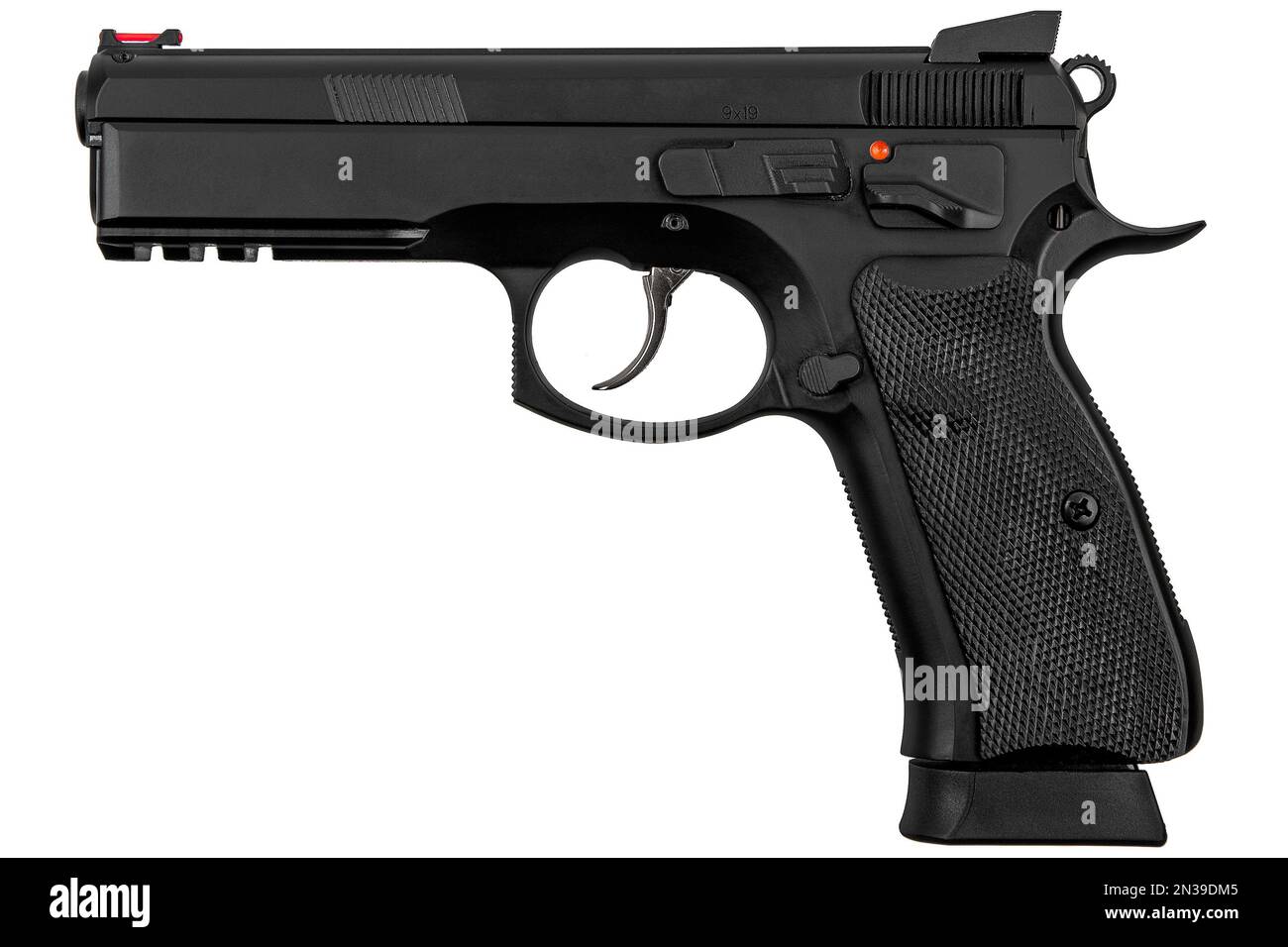 Modern semi-automatic pistol isolate on a white background. Armament ...