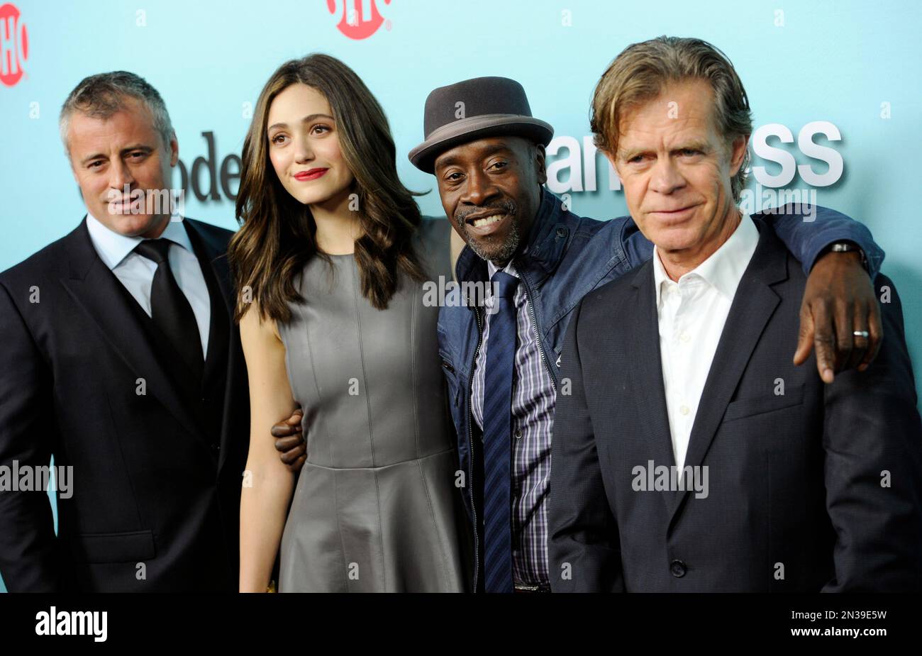 Left to right, actors Matt LeBlanc, Emmy Rossum, Don Cheadle and ...