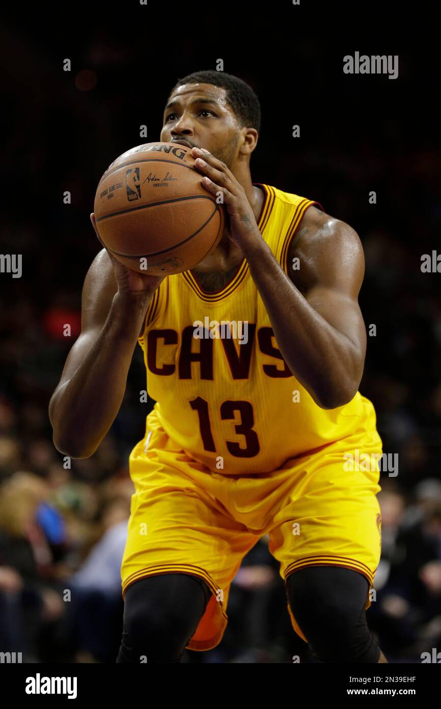 Cleveland Cavaliers' Tristan Thompson in action during an NBA ...
