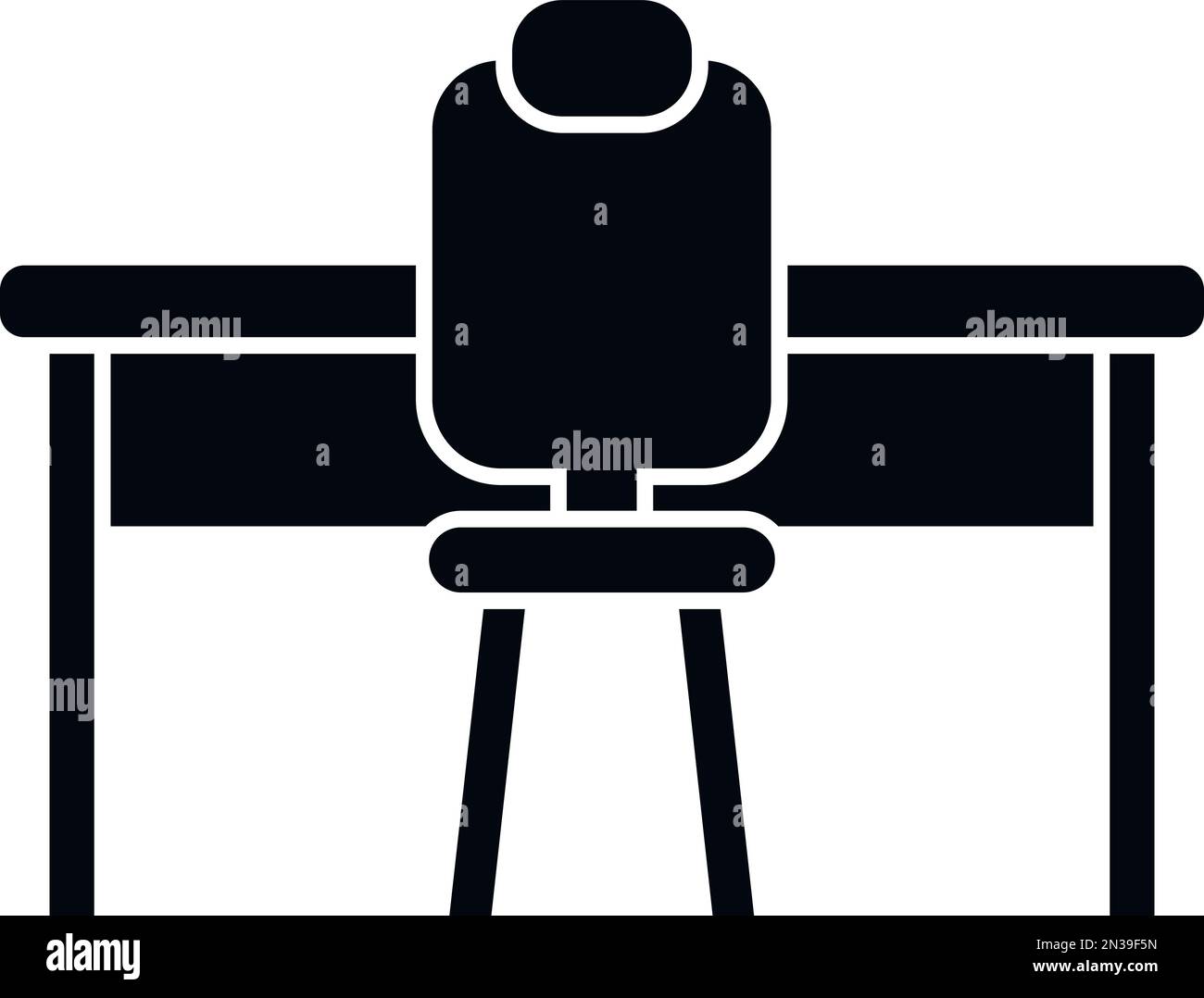 Table workplace icon simple vector. Posture work. Chair position Stock ...