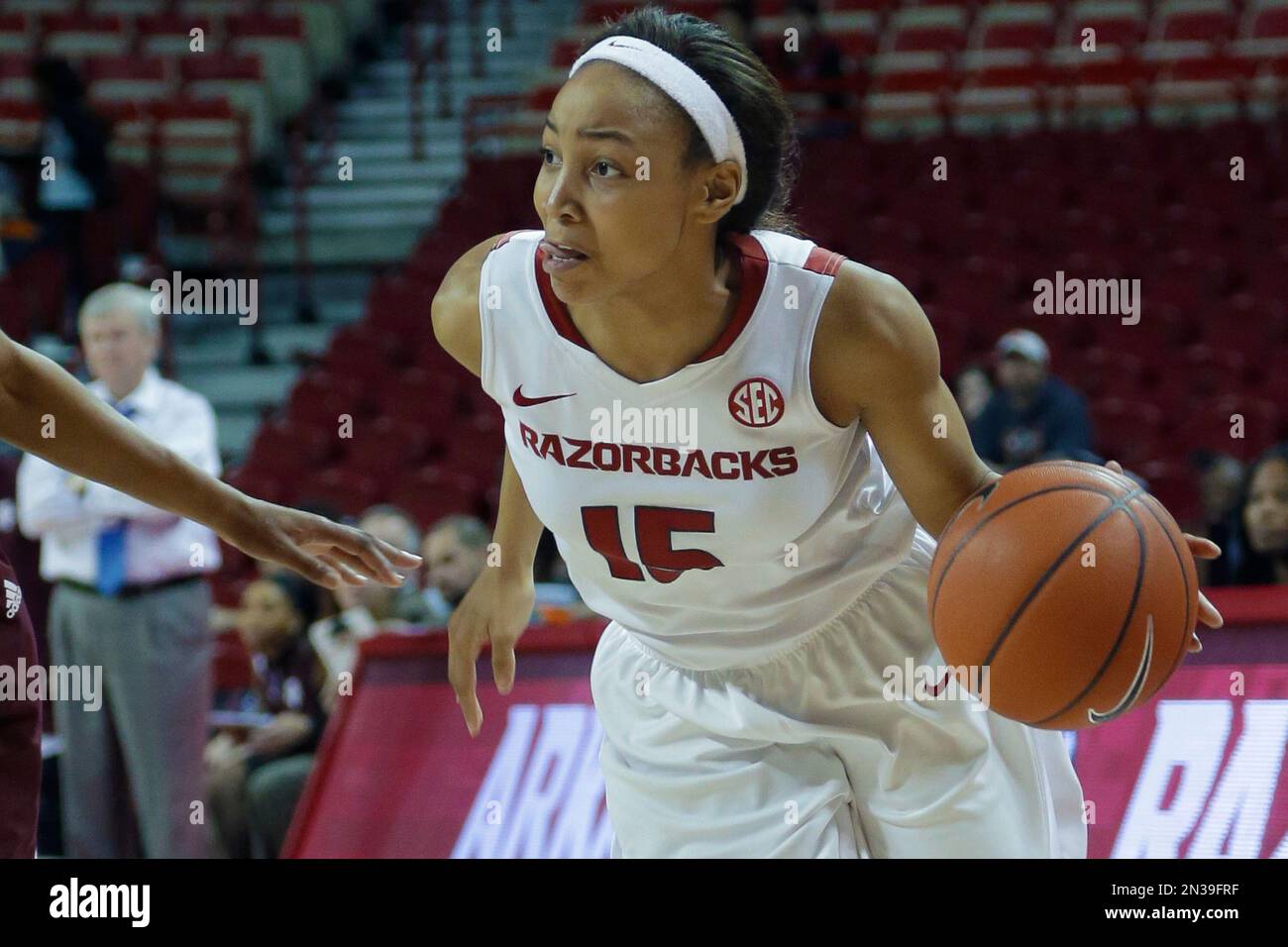 Arkansas' Kelsey Brooks (15) plays in the second half of an NCAA ...