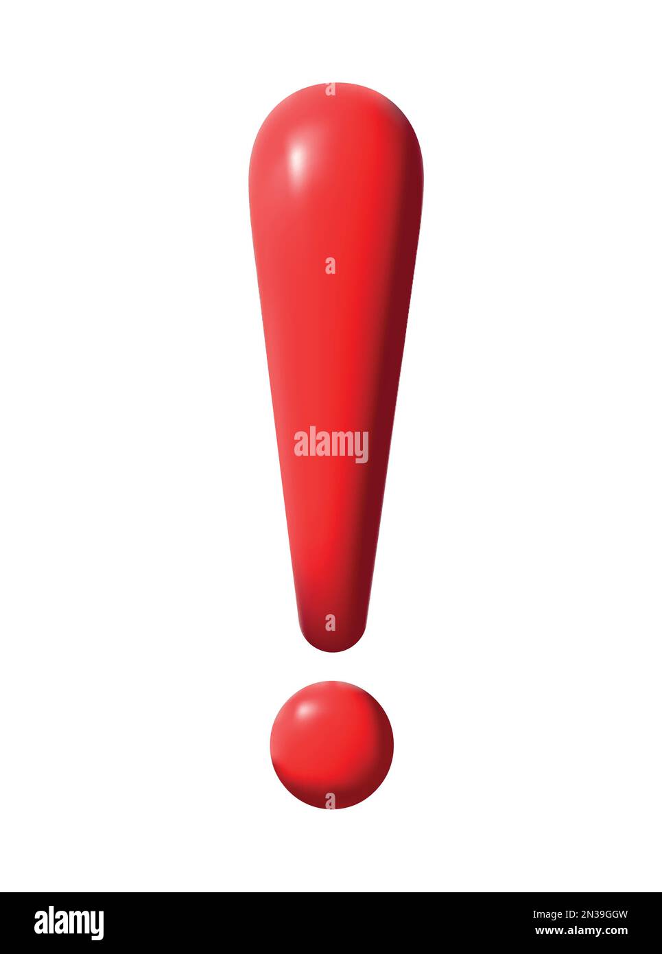 Exclamation red signs. Realistic 3d symbol icon. Vector illustration ...