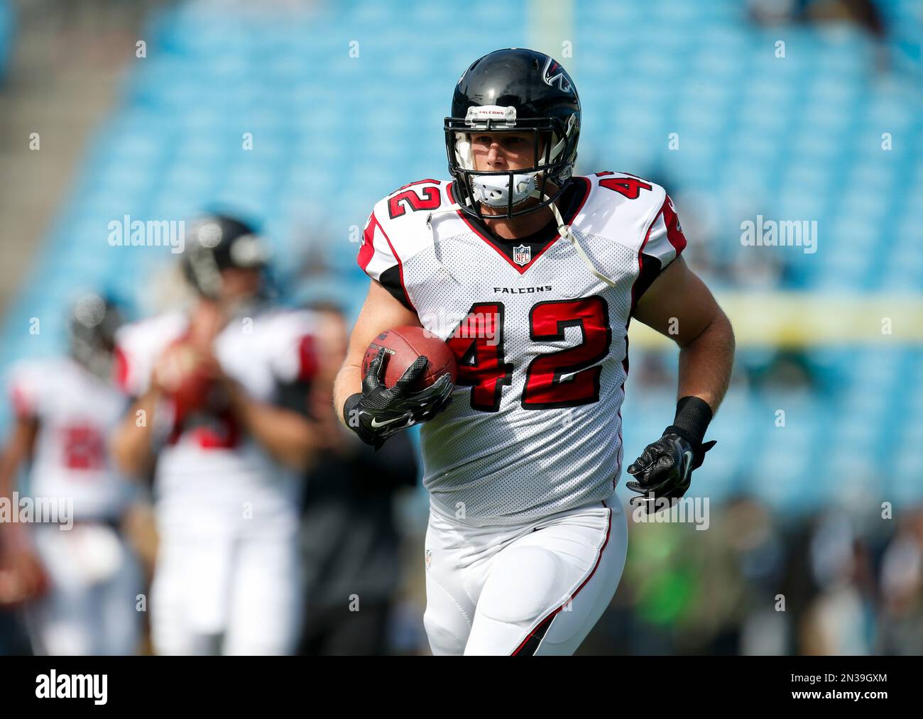 Atlanta Falcons fullback Patrick DiMarco (42) runs with the ball as he ...