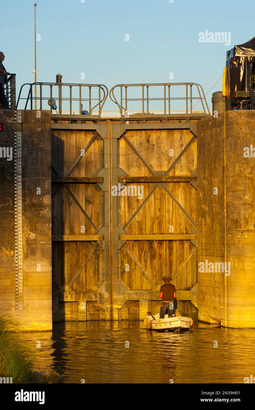France, Loiret (45), Orléans, Loire Festival 2019, scull boat facing ...