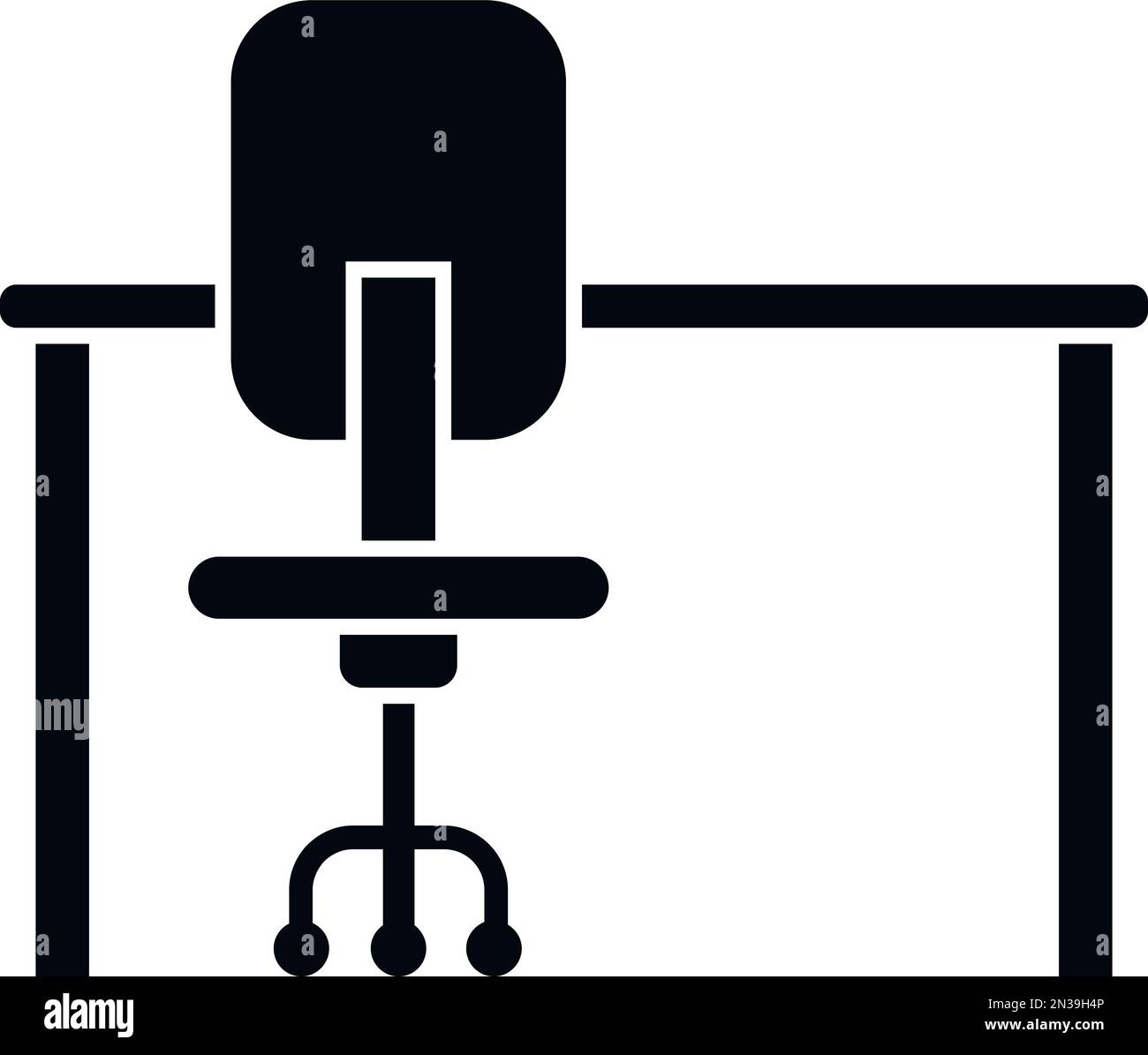 Desk workspace icon simple vector. Office sit. Work chair Stock Vector ...