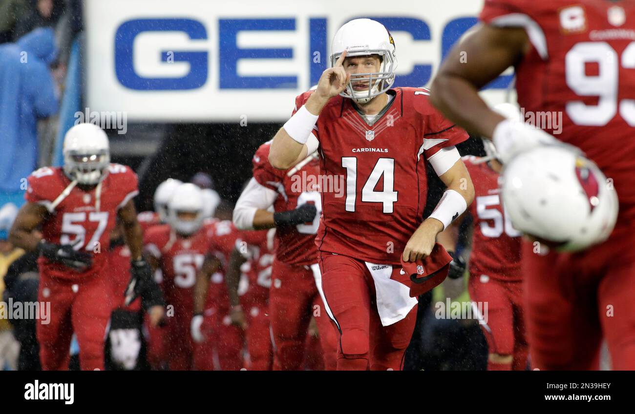Arizona Cardinals' quarterback Ryan Lindley (14) points skyward as he ...