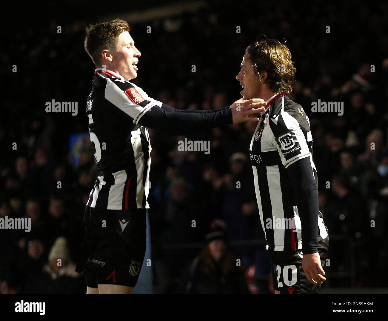 Grimsby Town's Danilo Orsi-Dadomo (right) celebrates scoring their side ...