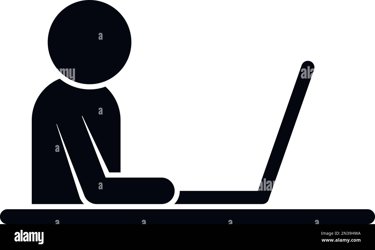 Work position icon simple vector. Workplace sit. Desk ergonomic Stock ...
