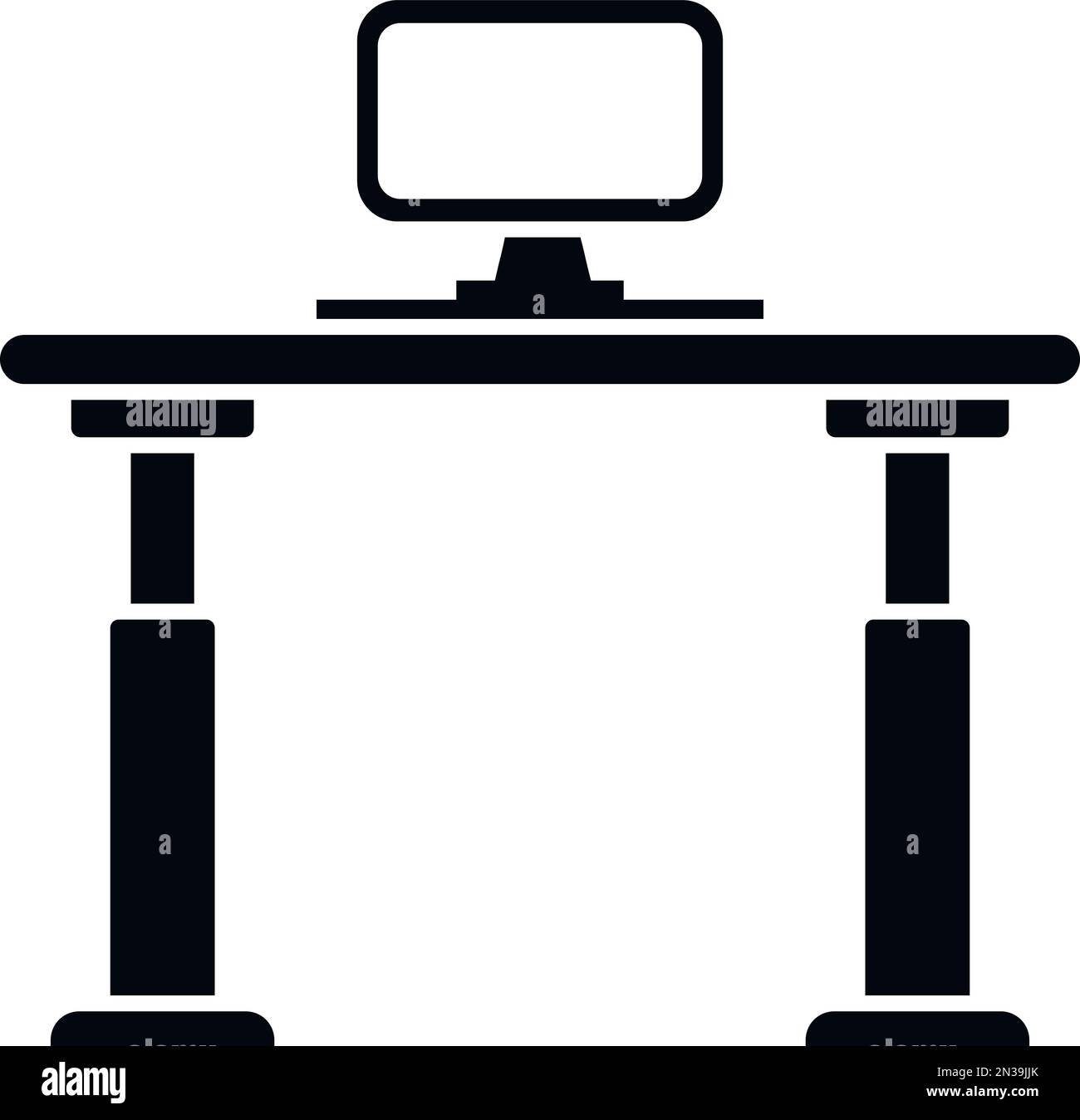 Heigh adjustable table icon simple vector. Office workplace. Correct ...