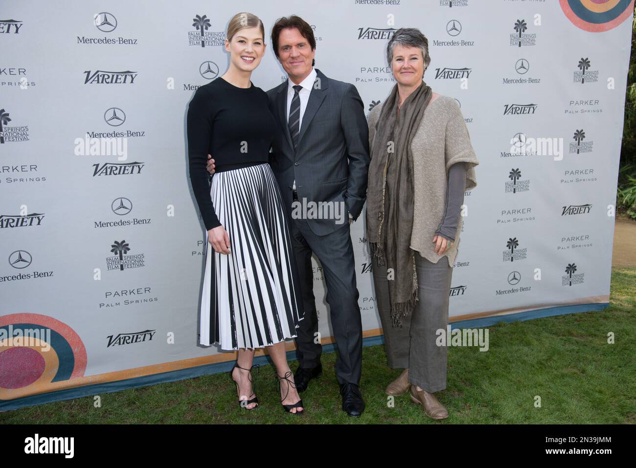 Rosamund Pike, left, Rob Marshall, center, and Helen du Toit, right ...