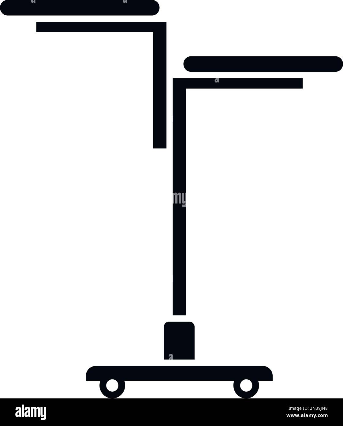 Double laptop stand icon simple vector. Office sit. Work position Stock ...