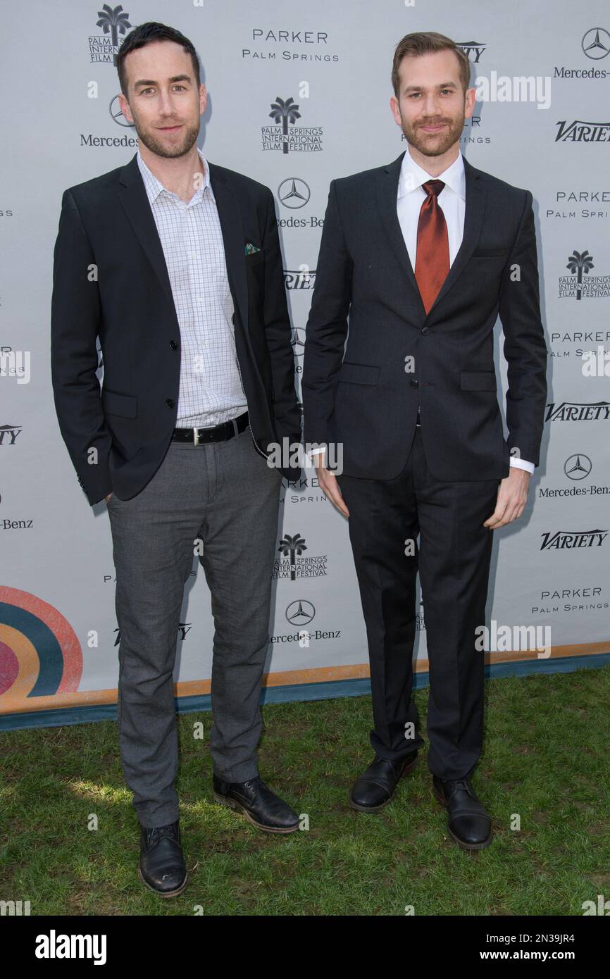 Justin Benson, left, and Aaron Moorhead, right, arrive at Variety’s 10 ...