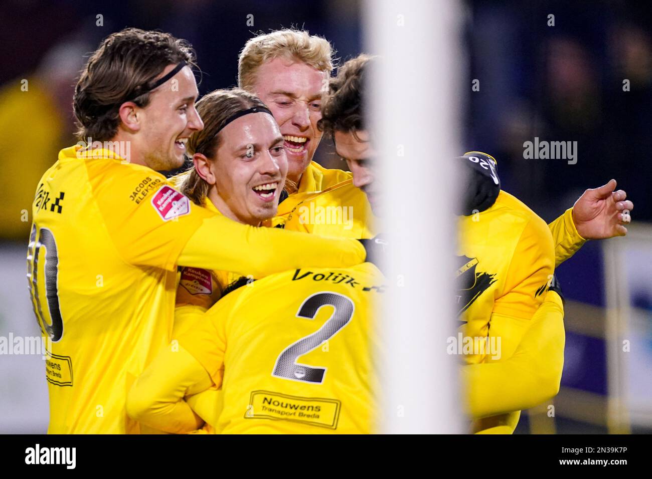 BREDA, NETHERLANDS - FEBRUARY 7: Tom Boere of NAC Breda celebrates ...