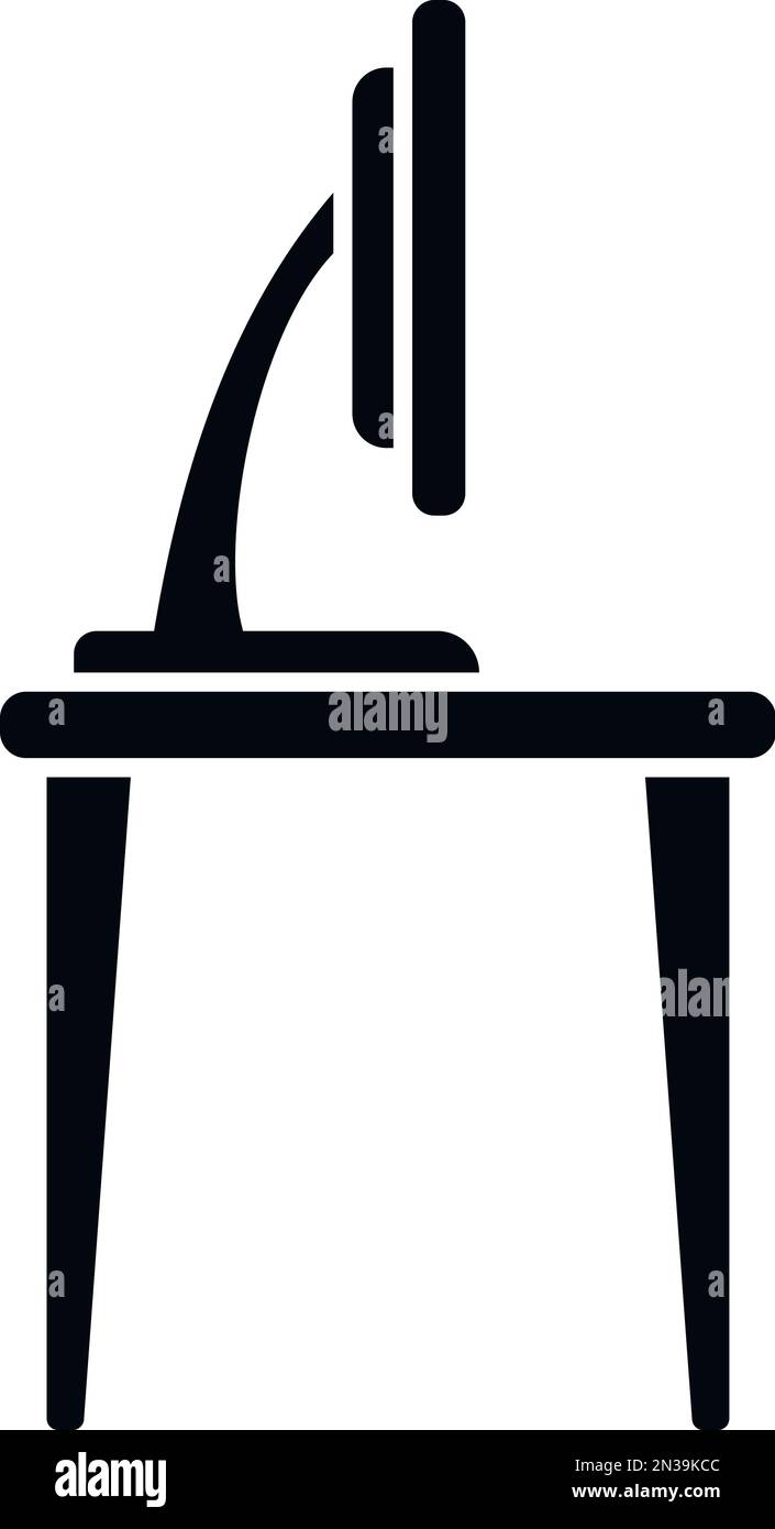 Desk monitor icon simple vector. Office sit. Work correct Stock Vector ...