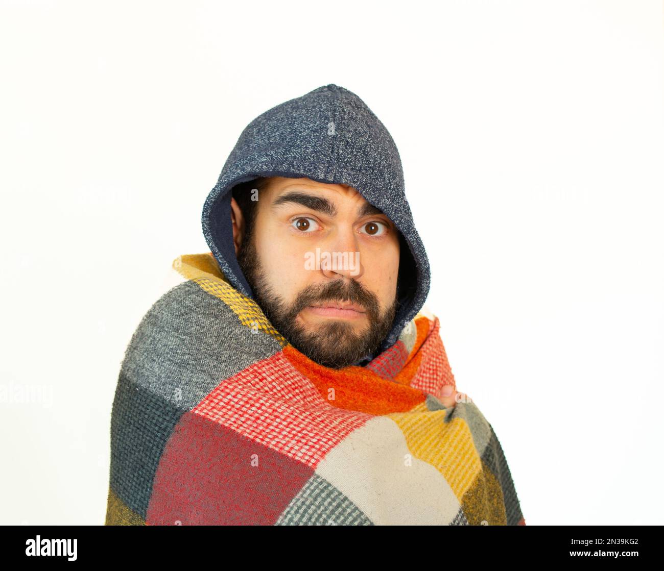 Man wearing blanket hi-res stock photography and images - Alamy