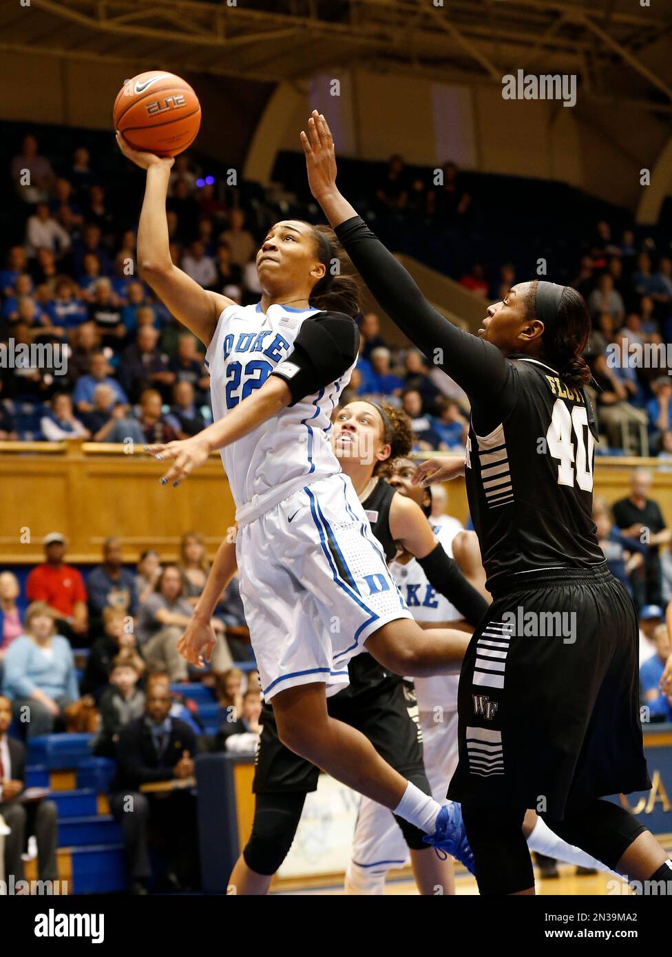 Duke's Oderah Chidom, left, goes to the basket against Wake Forest's ...
