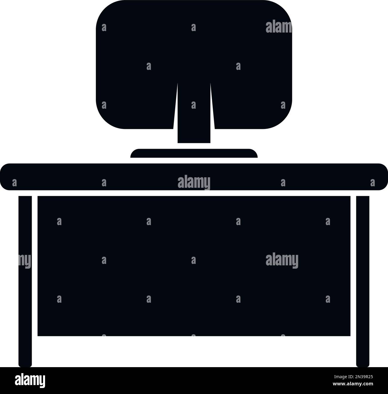 Home desk icon simple vector. Workplace office. Correct position Stock ...