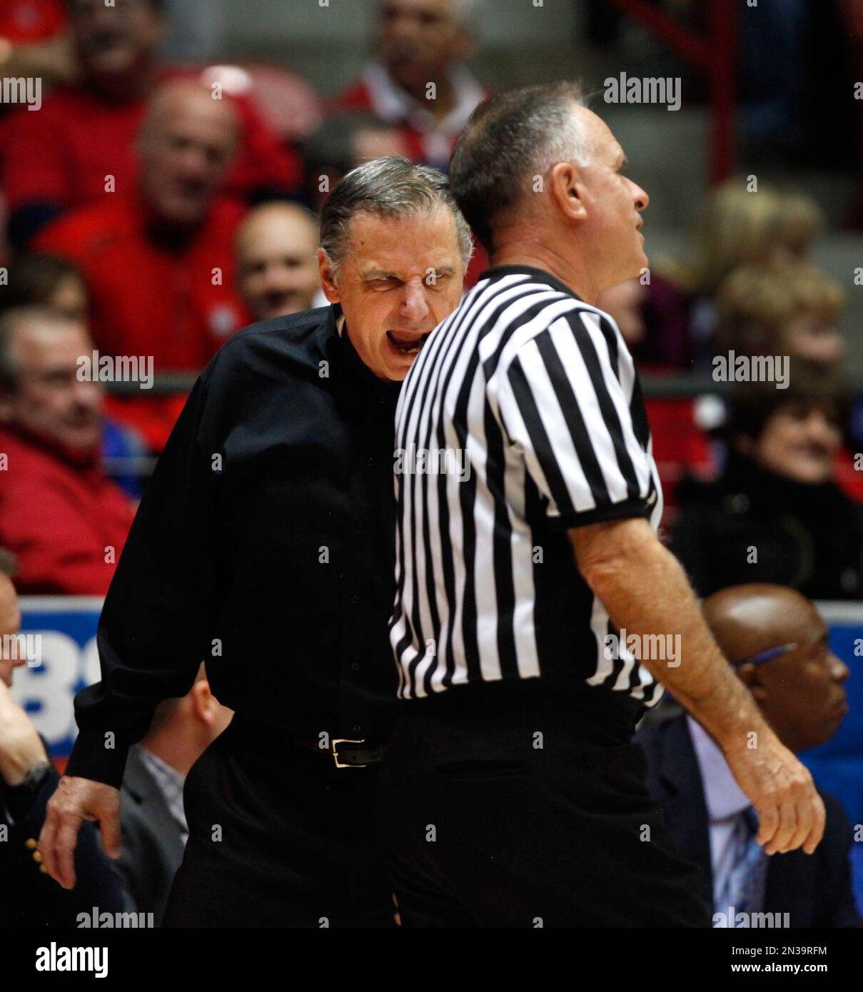 Colorado State head coach Larry Eustachy yells at the official during ...