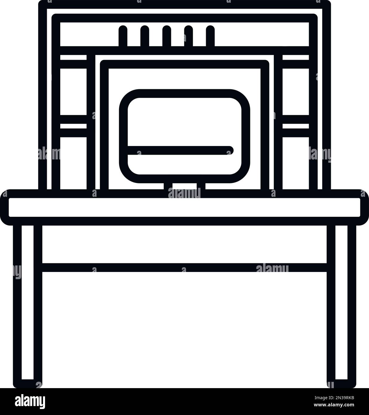 Monitor ergonomic workplace icon outline vector. Work posture. Correct ...
