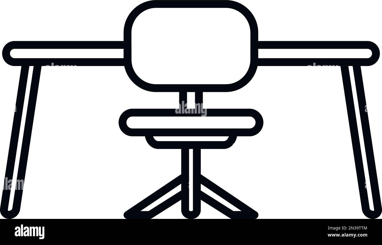 Chair position icon outline vector. Office sit. Correct work Stock ...