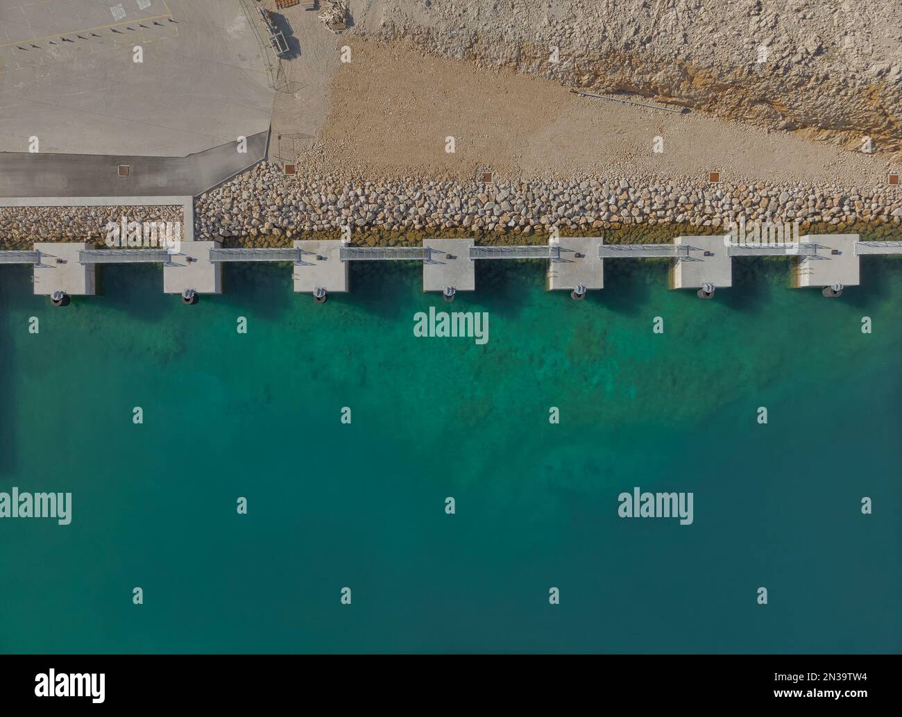 Equipment and parts of a ferry port Stock Photo - Alamy