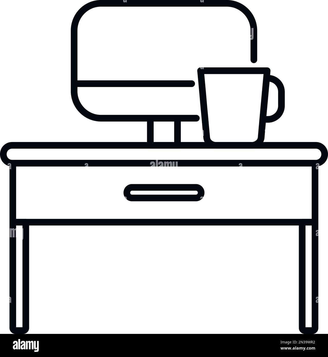Right workspace position icon outline vector. Office sit. Chair ...