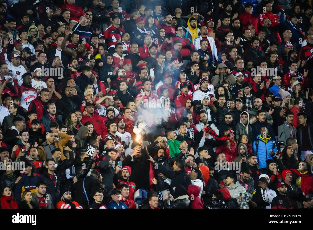 Fans watch the FIFA Club World Cup semi final match between Flamengo ...