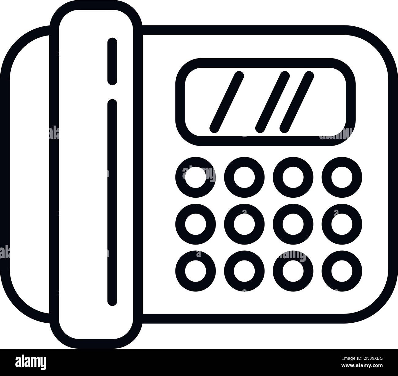 Phone on ergonomic workplace icon outline vector. Office table. Sit ...