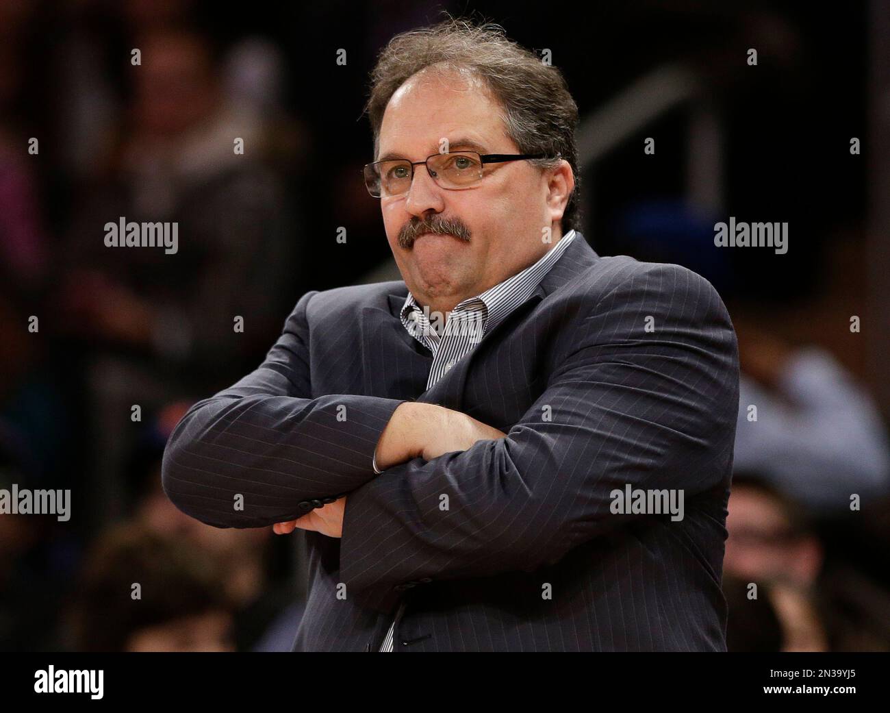 Detroit Pistons head coach Stan Van Gundy watches his team play during ...