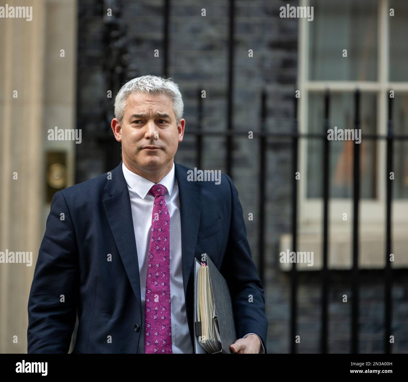 London, UK. 07th Feb, 2023. Steve Barclay, Health Secretary, leaves a ...