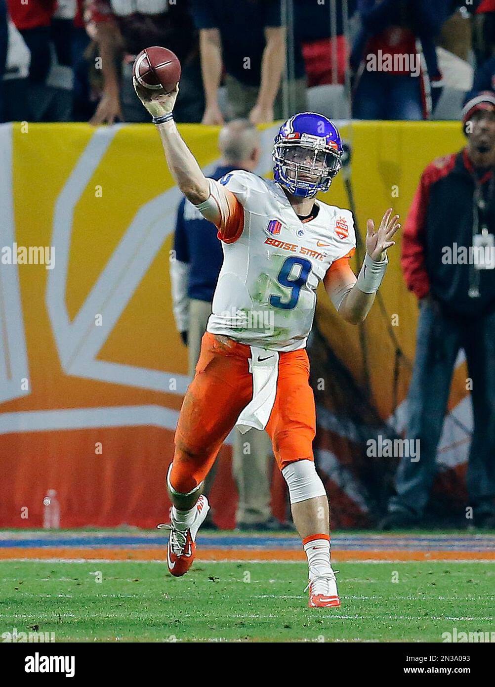 Boise State quarterback Grant Hedrick (9) in the first half during the ...