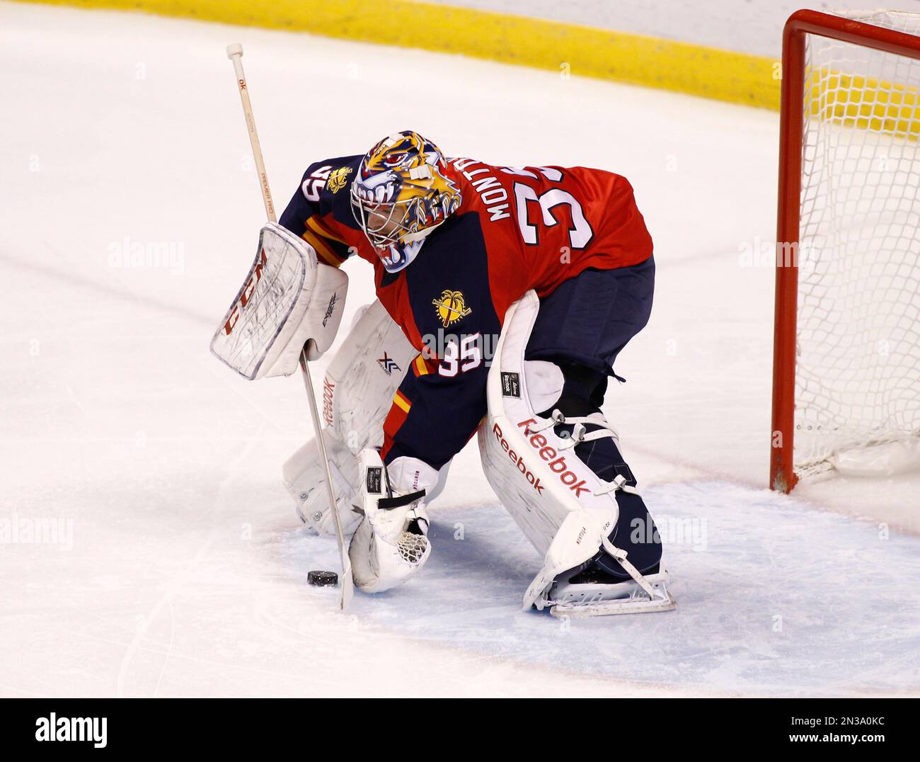 Florida Panthers goalie Al Montoya (35) stops the puck during the first ...