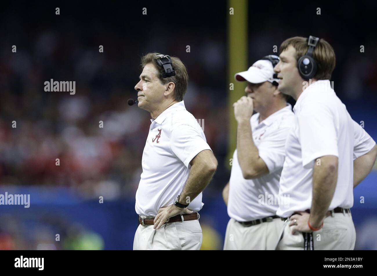 Alabama head coach Nick Saban watches play against Ohio State in the ...