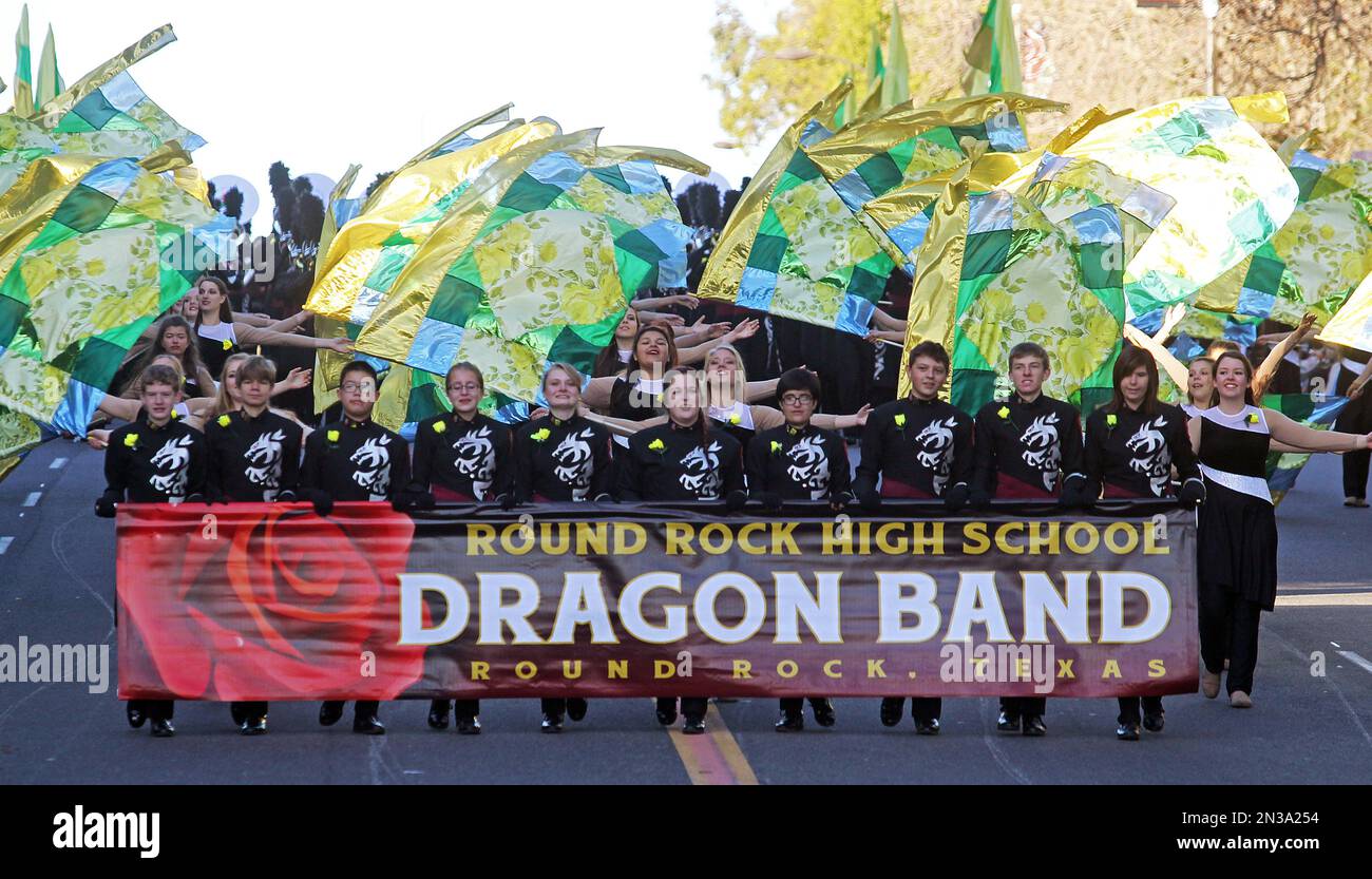 The Round Rock, Texas, High School Dragon Band performs in the 126th ...