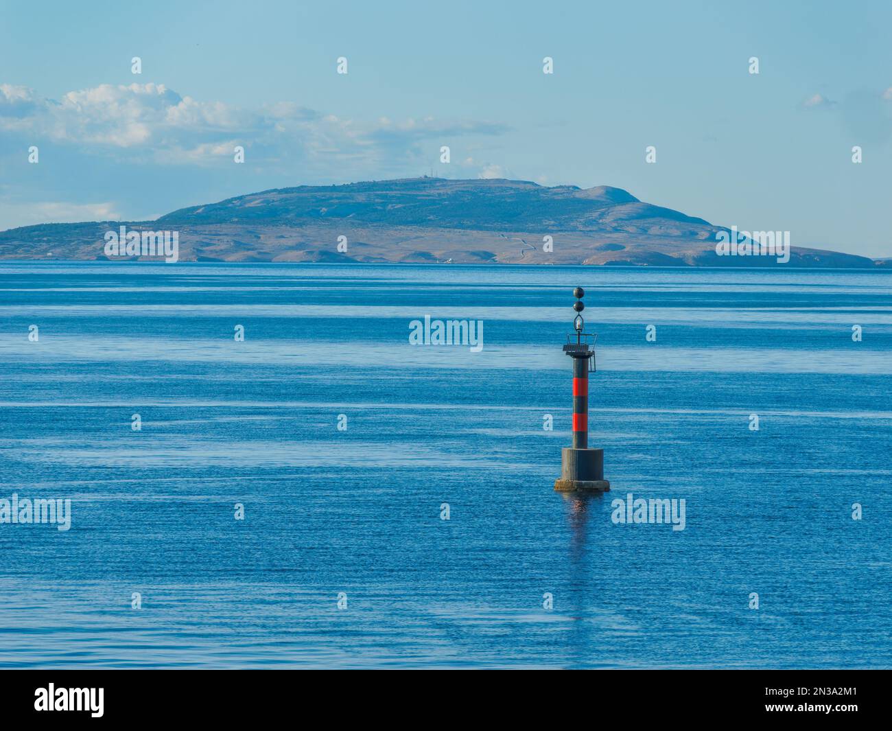 Small beacon in the middle of the Velebit Channel Stock Photo - Alamy