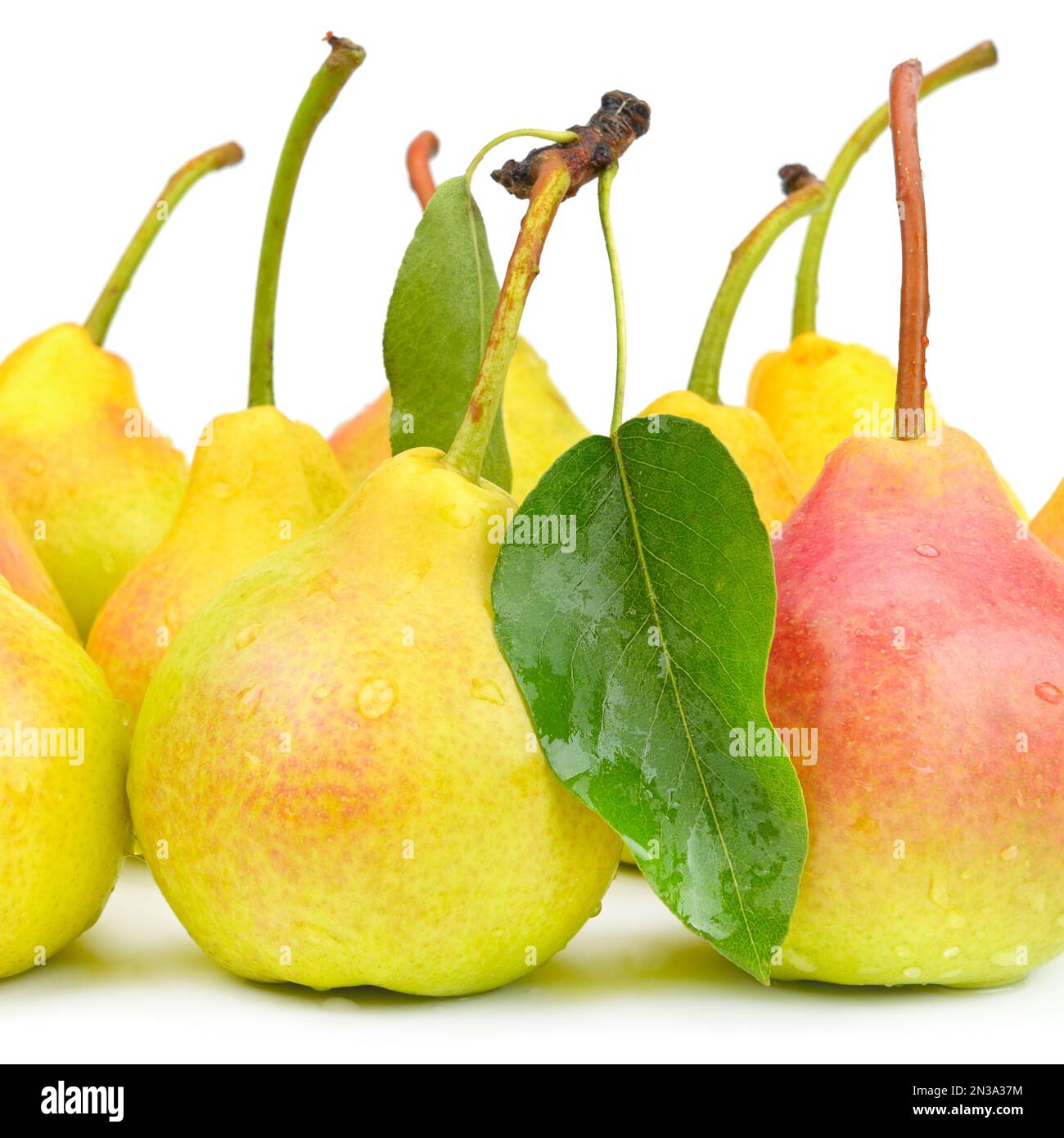 Ripe pears isolated on white background Stock Photo - Alamy