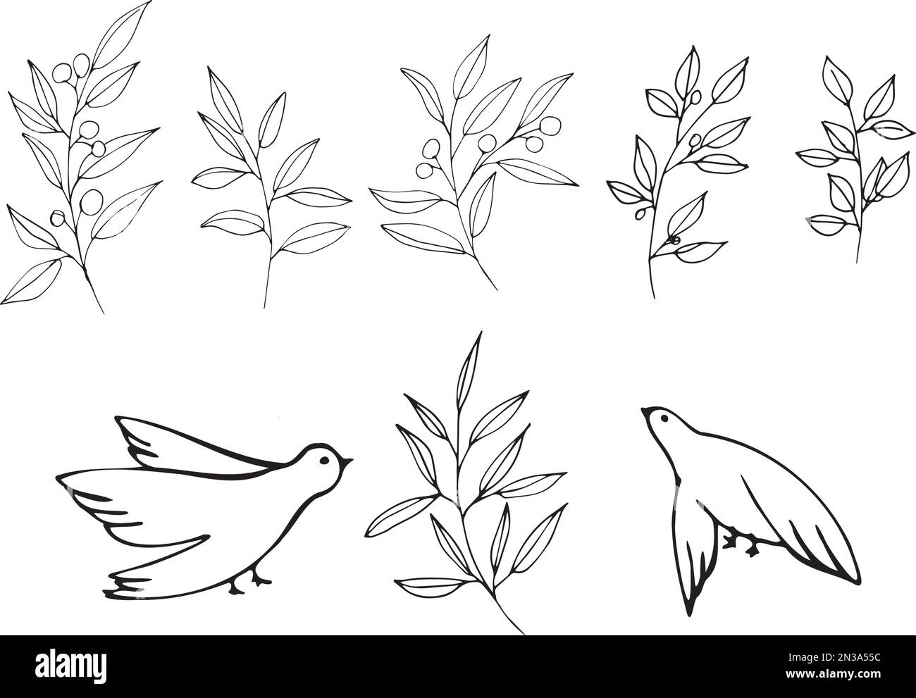 Vector illustration of doves, a symbol of peace and love Stock Vector ...