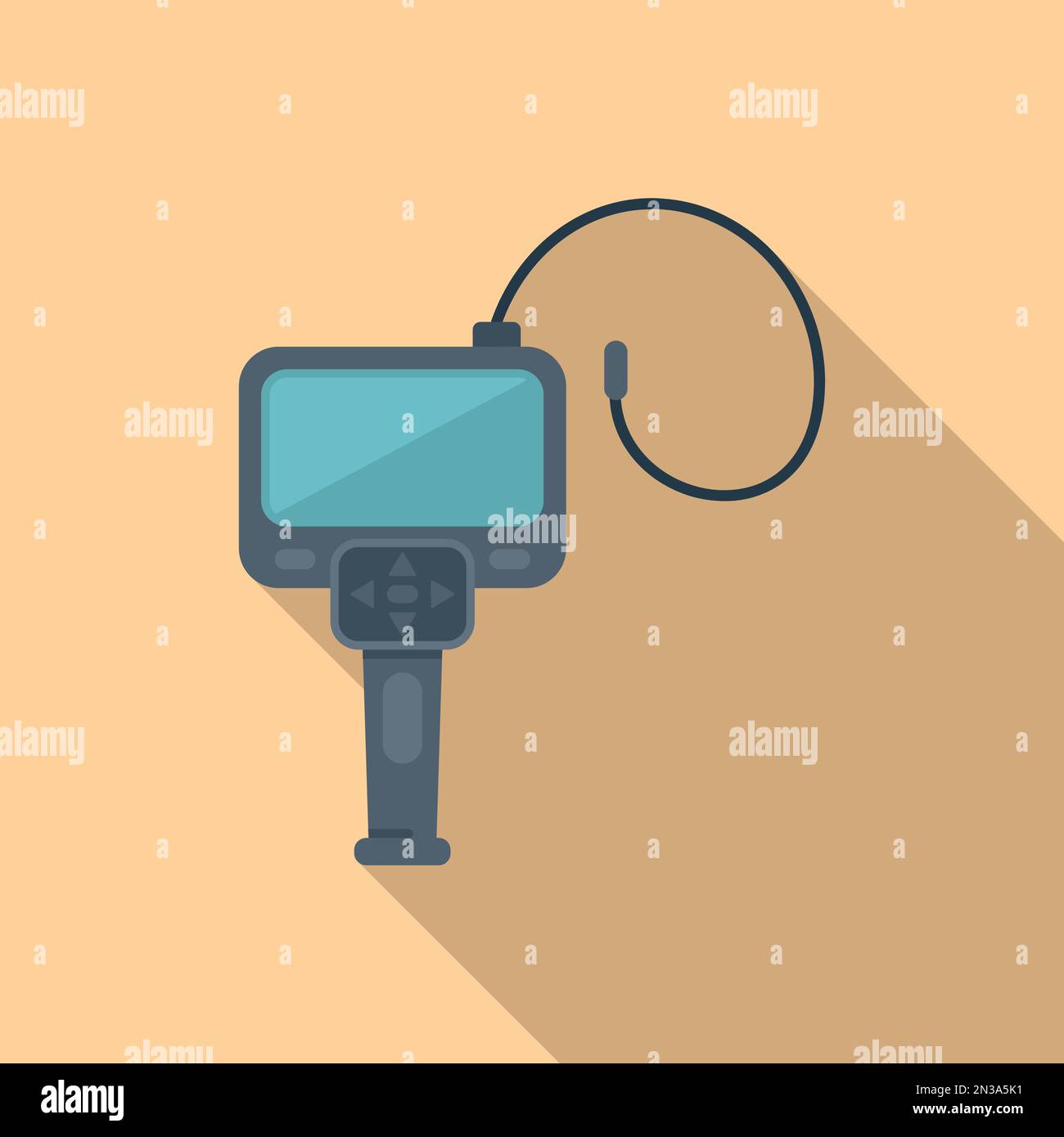 Endoscope camera icon flat vector. Medical inspection. Medicine health ...