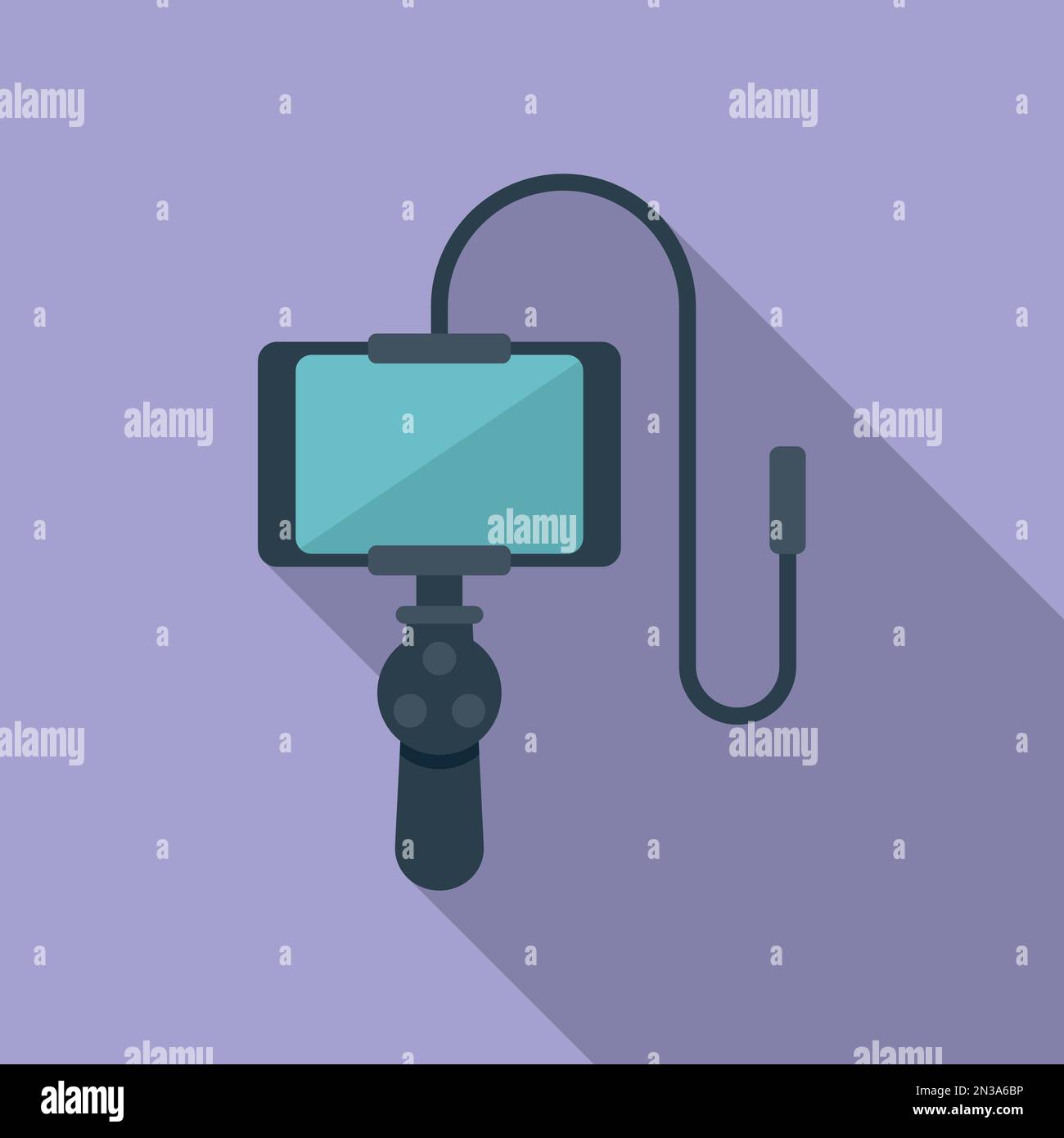 Endoscopy monitor icon flat vector. Medical endoscope. Stomach health ...