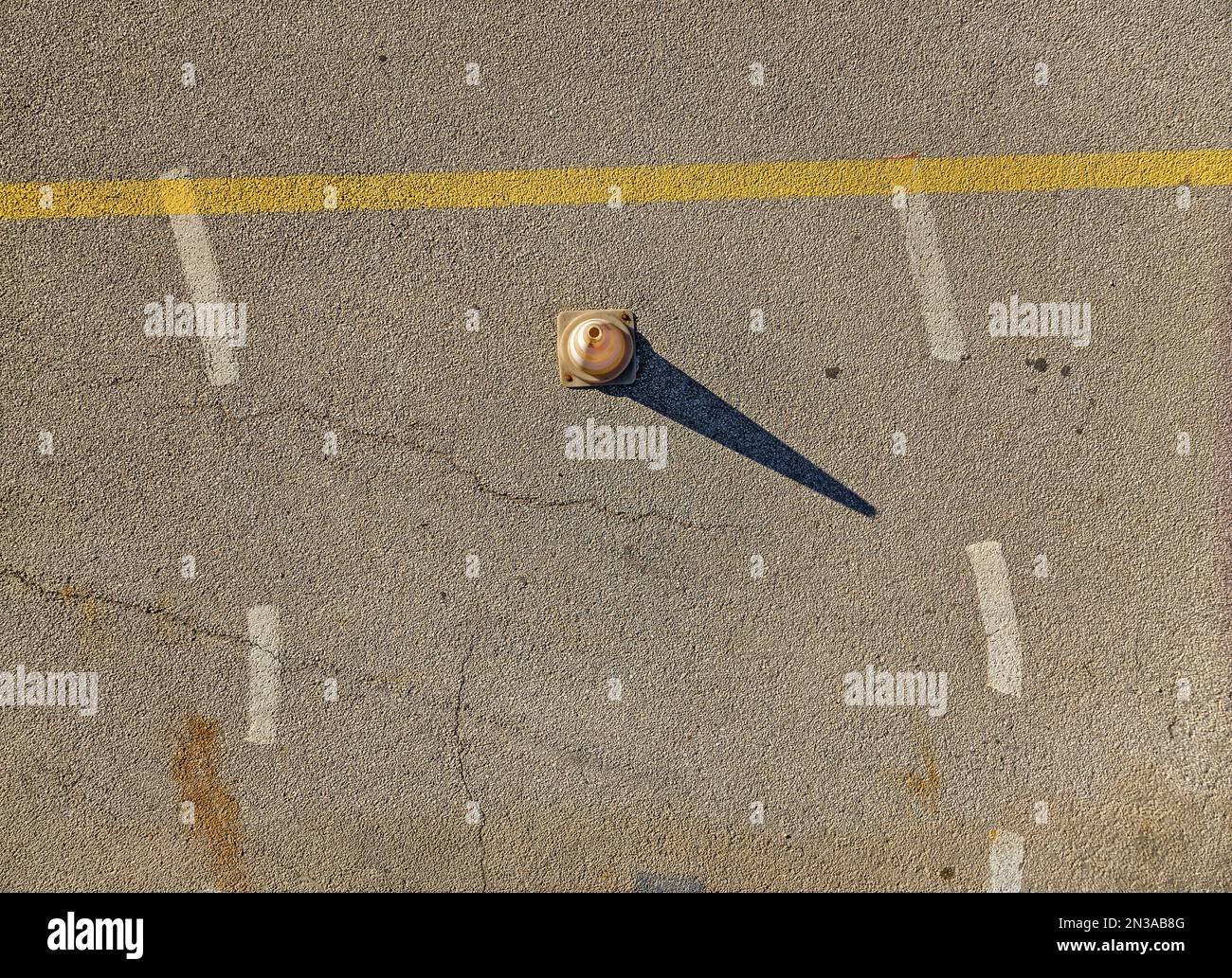 Traffic cone on a road Stock Photo - Alamy